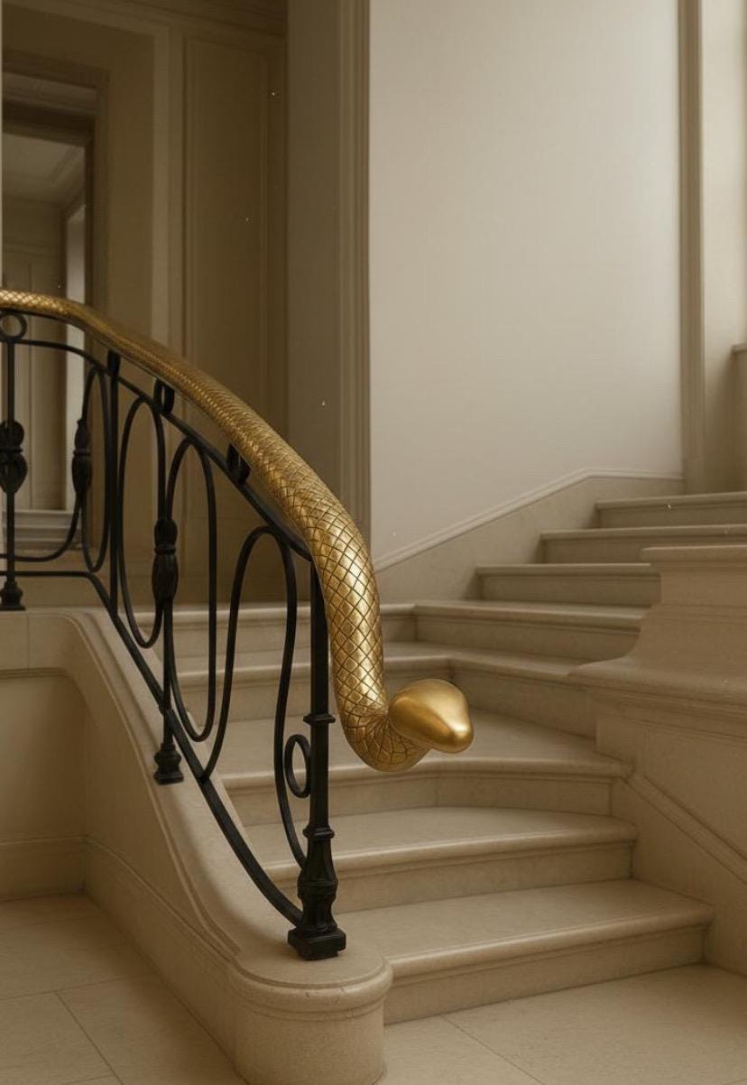 Brass Snake Handrail: Handmade Serpent Stair Railing for Luxury ...