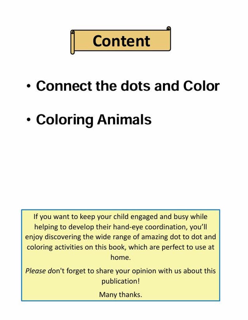 Animals Dot to Dot Workbook for Kids Ages 4-8 - Etsy