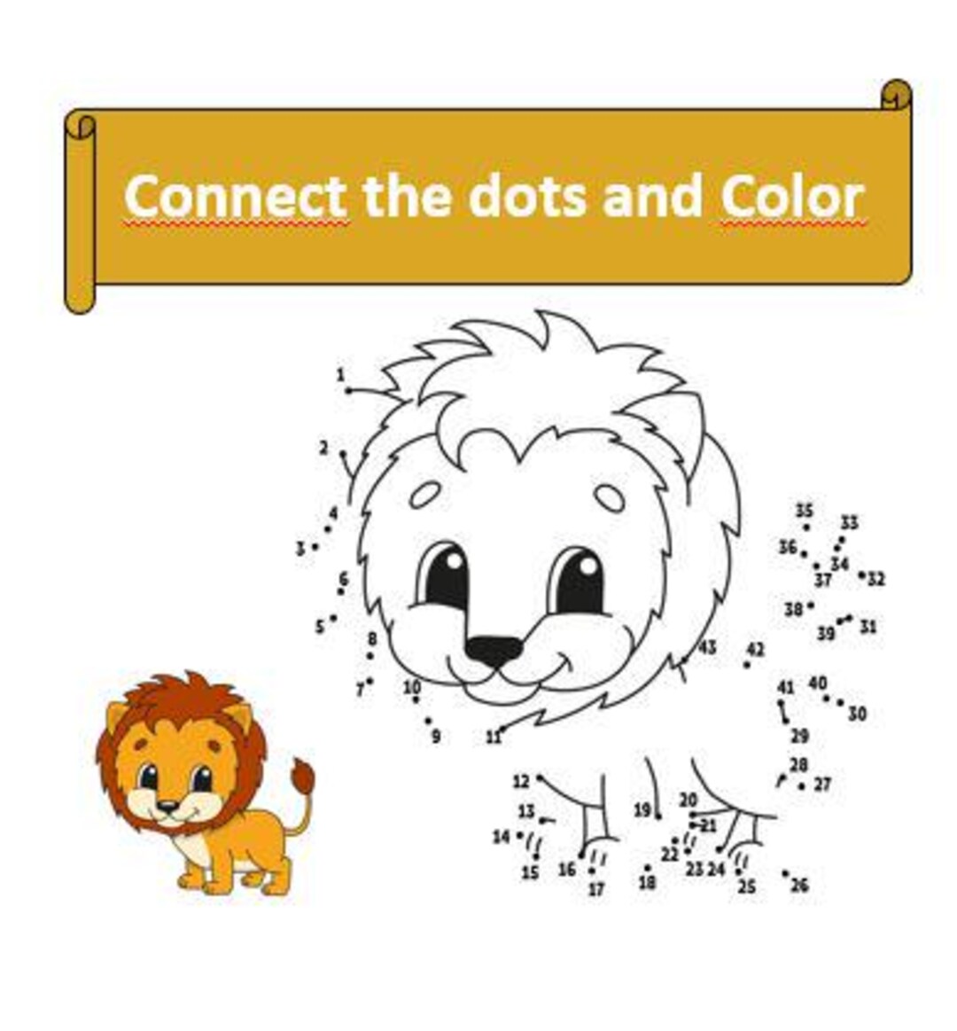 Animals Dot to Dot Workbook for Kids Ages 4-8 - Etsy