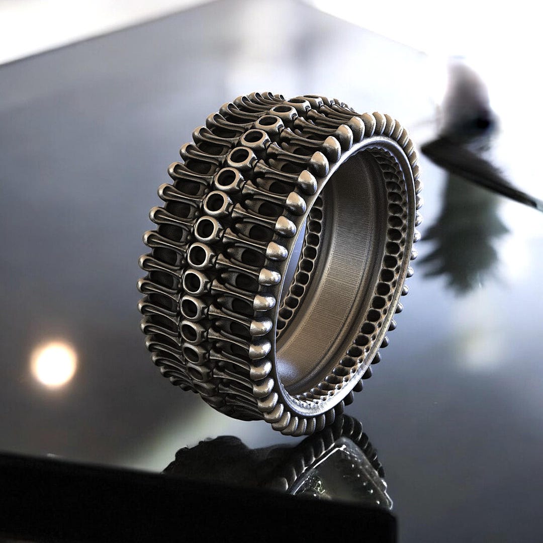Spine Ring 925 Sterling Silver Modern Gothic Ring for Men Unique ...