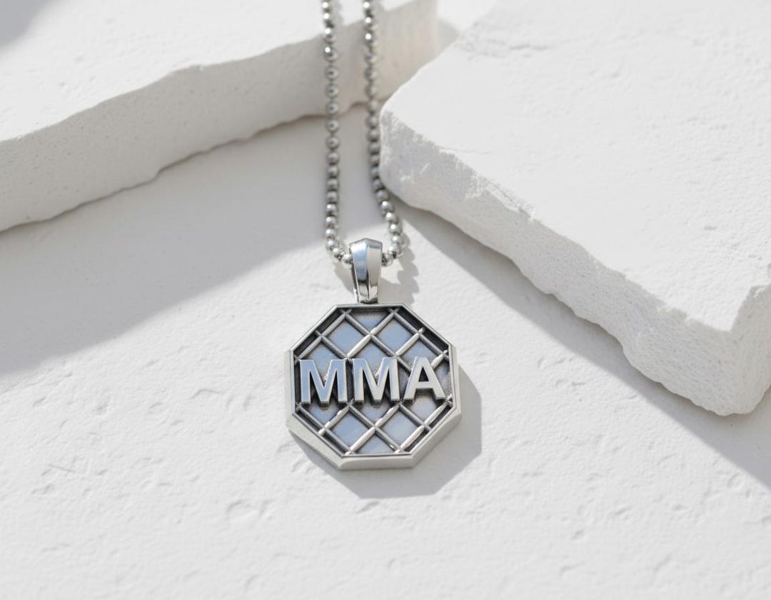Stainless Steel MMA Cage Fighter Octagon Pendant Necklace - Etsy