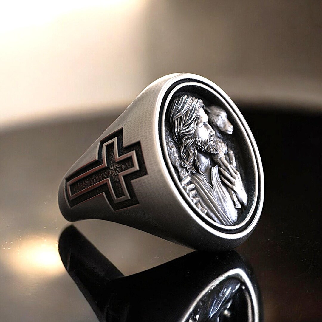 Good Shepherd Ring: 925 Sterling Silver Christian Signet Ring - Etsy