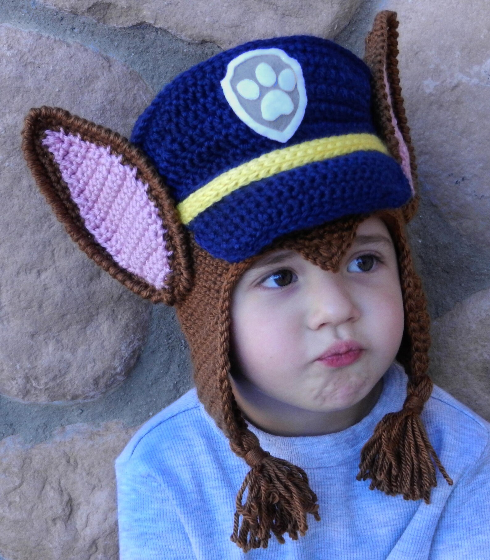 Crochet Pattern - Police Rescue Dog Crochet Hat Pattern, Earflap ...
