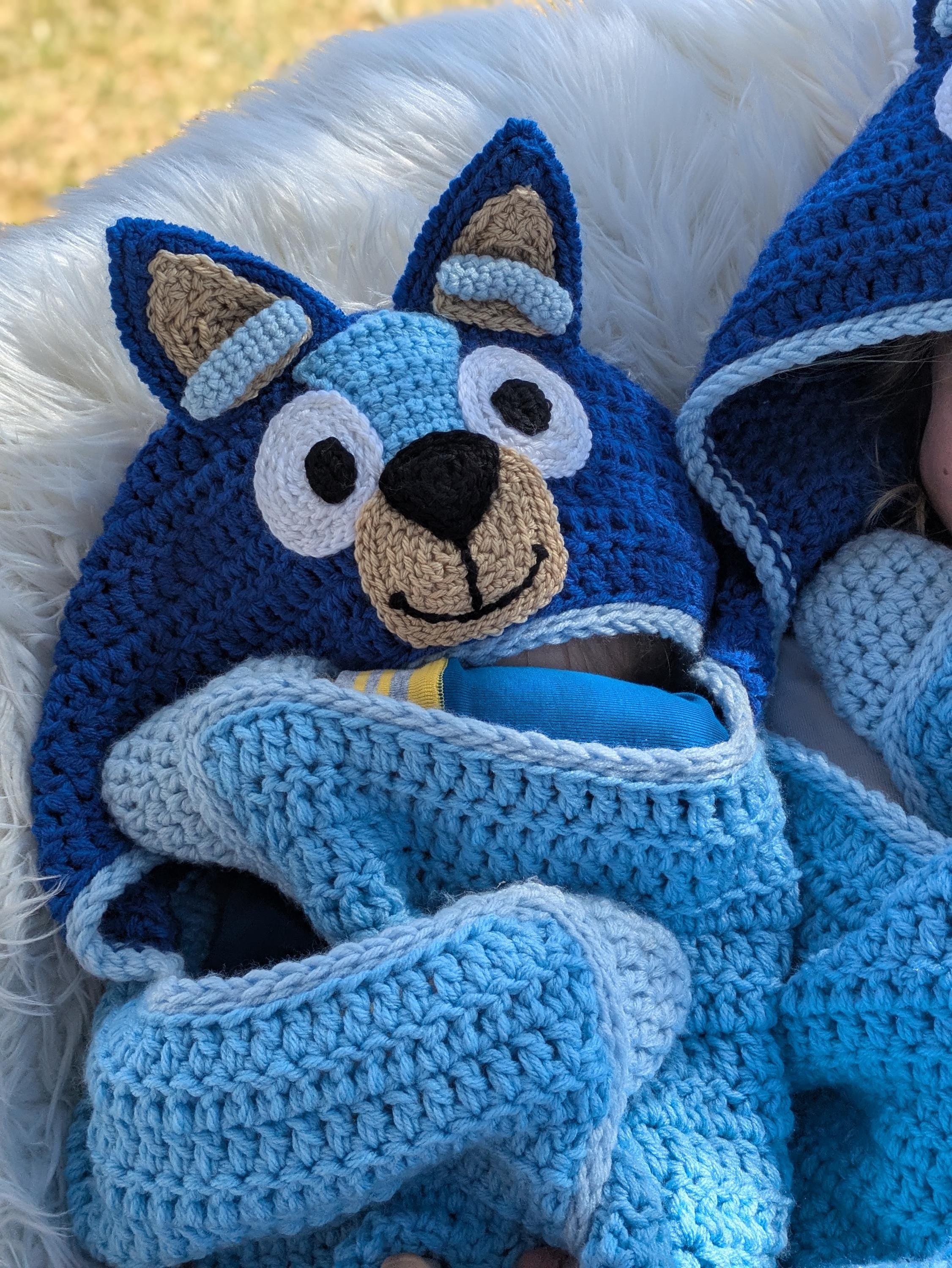 Crochet Pattern & Video - Blue Heeler Dog Crochet Blanket, Blue Dog ...