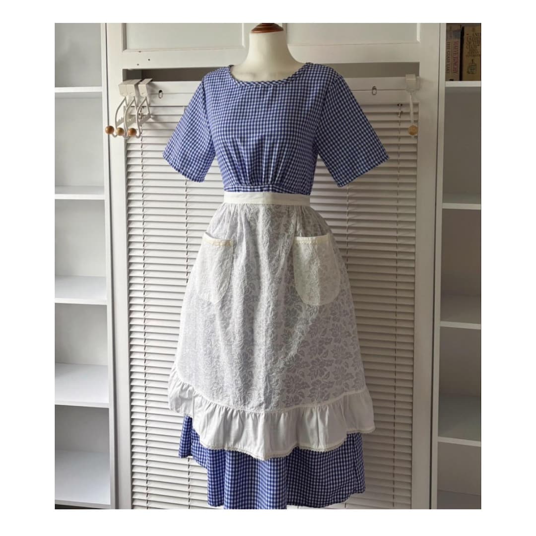 Vintage Floral Embroidered Lace Half Apron With Ruffle Trim – 100% ...