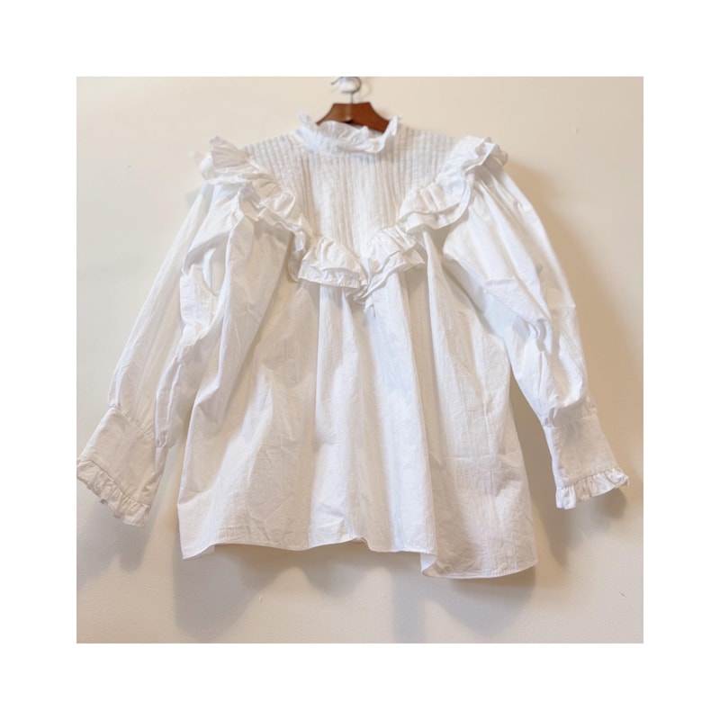 White Ruffle Blouse - Etsy