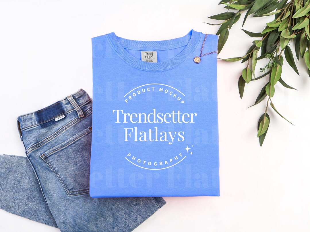 Comfort Colors 1717 Mystic Blue Mockup | CC1717 Mystic Blue Tshirt ...