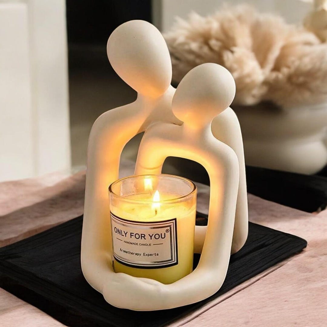 Resin Loving Couple Statue - Charming Home Decor Accent for Bookshelves ...