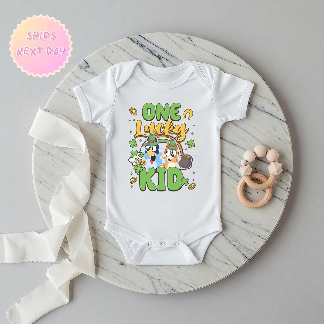 One Lucky Kid - Bluey - T Shirt Kids - Full Color - Kids Shirt, Toddler ...