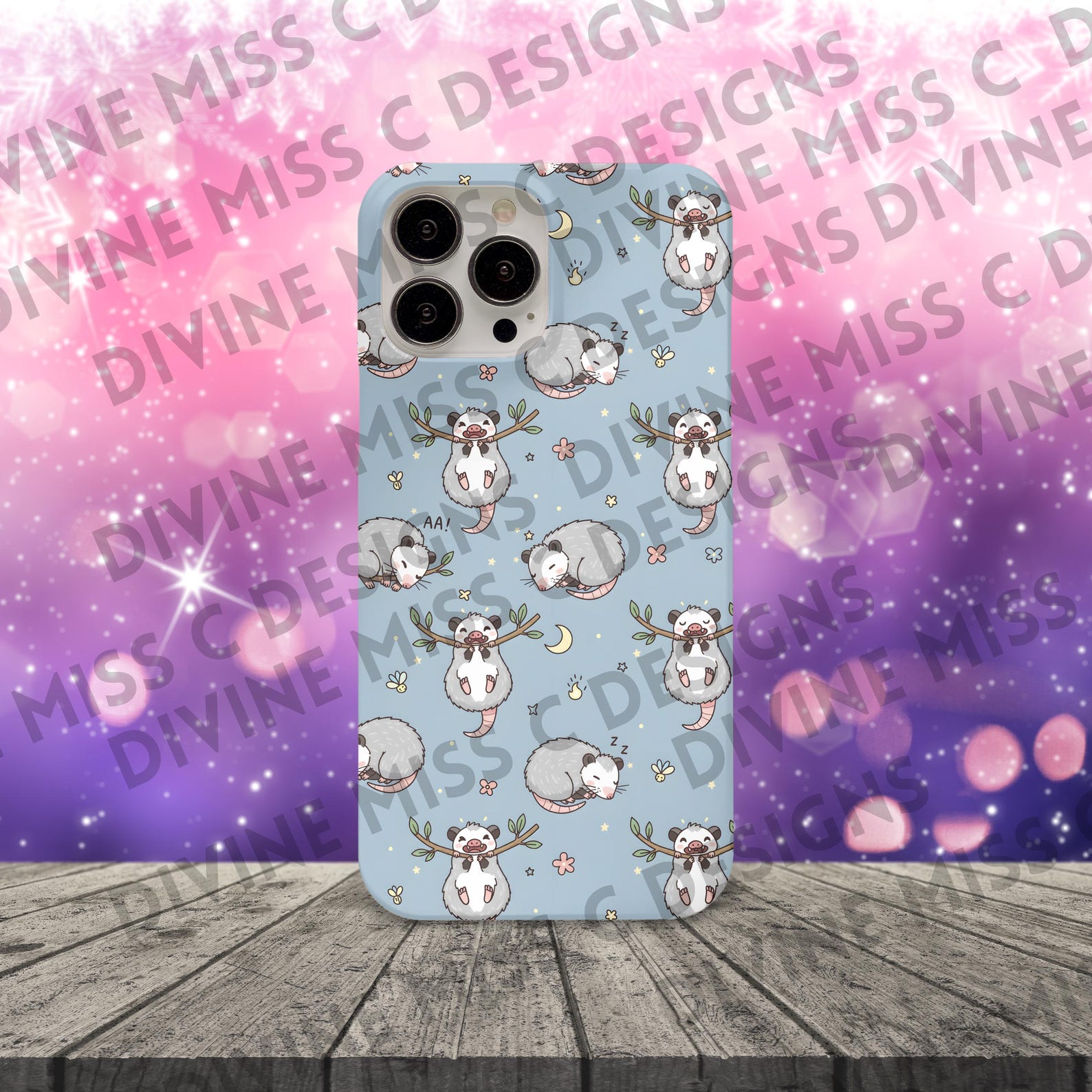 Opossum Seamless Pattern Pack – Cute & Quirky Wildlife Digital Papers ...