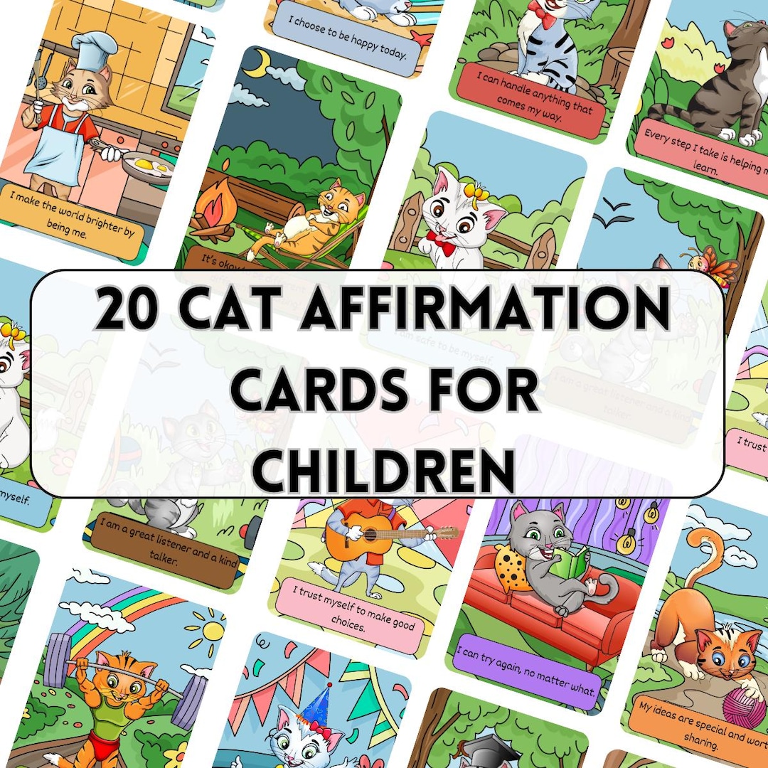 Printable Cat Affirmation Cards for Kids – Self-esteem & Confidence ...