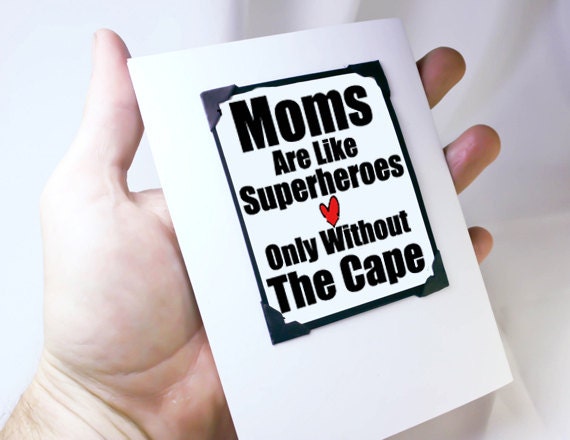 Mothers Birthday Card. Love You Mom Card. Mom is a Superhero - Etsy