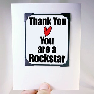 Thank You Card. Thank You Rock Star Card. Magnet Greeting Card. MT077 ...