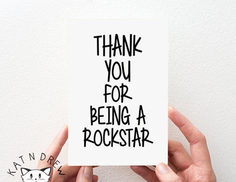 Thank You Card. Rockstar Thanks Card. Funny Thank You Card. PGC112 - Etsy