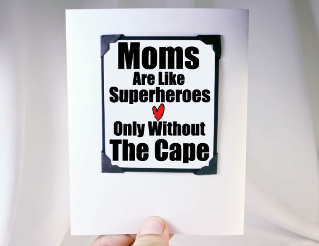 Mothers Birthday Card. Love You Mom Card. Mom is a Superhero Card and ...