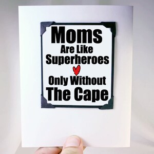 Mothers Birthday Card. Love You Mom Card. Mom is a Superhero Card and ...