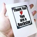 Thank You Card. Thank You Rock Star Card. Magnet Greeting - Etsy