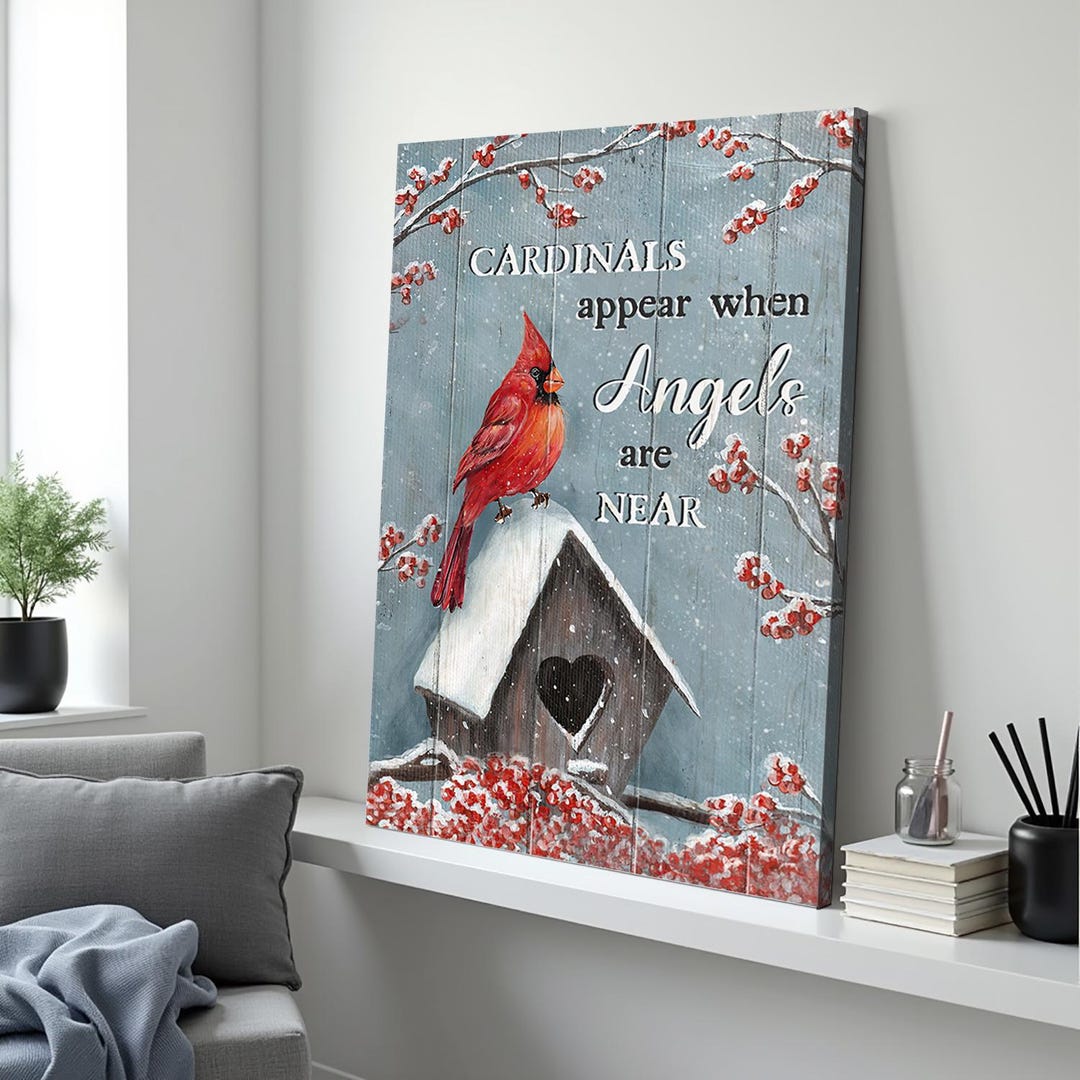Wooden Birdhouse, Red Cardinal, Cardinals Appear When Angels Are Near ...