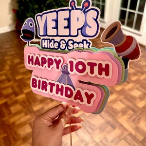 Yeeps Hide&seek Cake Topper | Personalized Cake Topper - Etsy