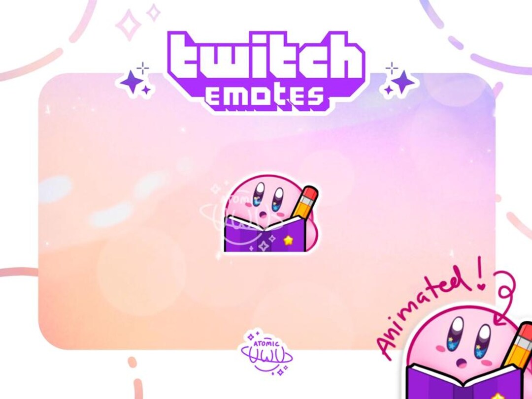 Note Taking Kirby Emote - Animated Gif Version! | Twitch & Discord - Etsy