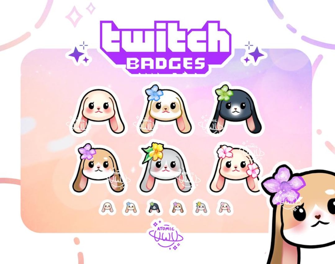 Easter Spring Floppy Ear Bunny | Twitch & Discord Badges / Emotes - Etsy