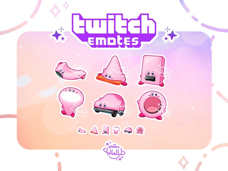 Kirby MOUTHFUL MODE Gaming Emote | Twitch & Streaming - Etsy