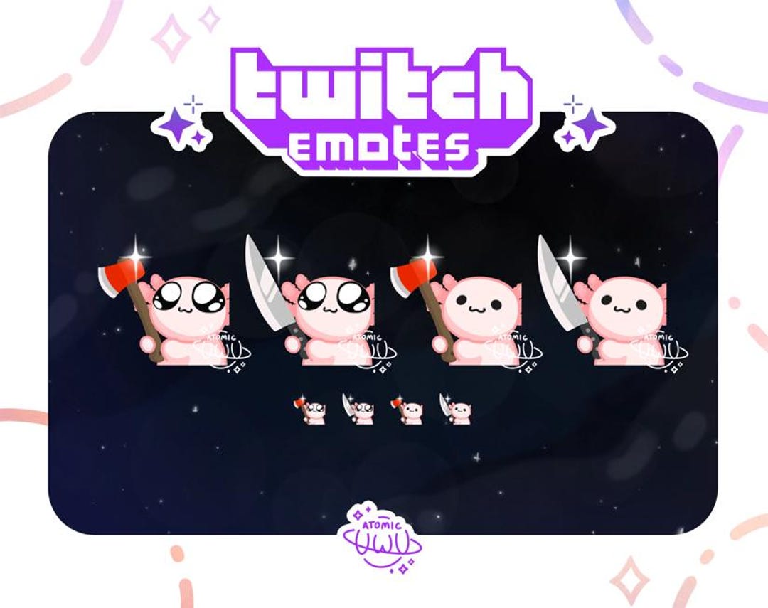 Axolotl (axe-a-lotl!) Punny Emote | Twitch & Streaming - Etsy