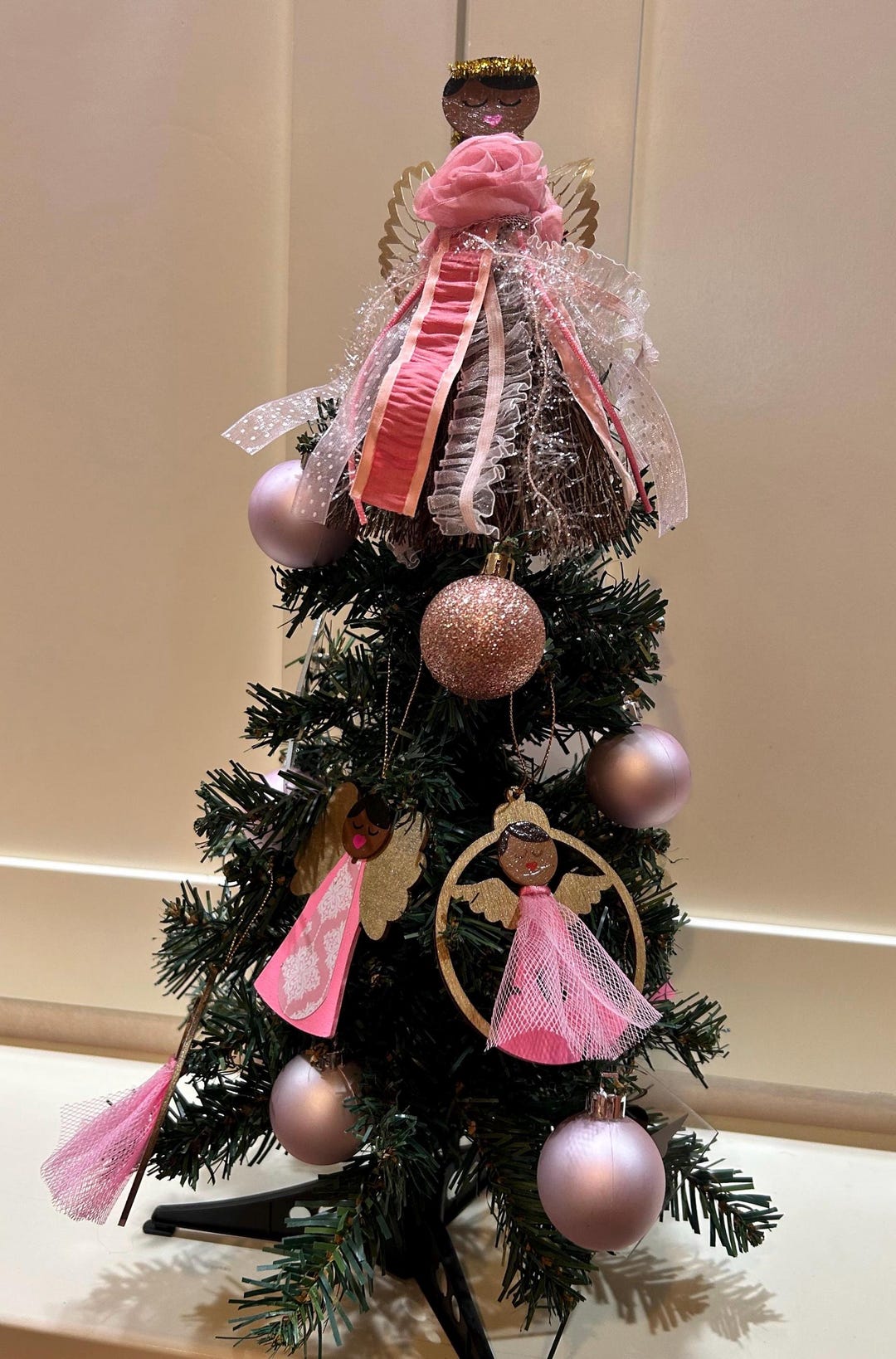 African American Angel Table Top Christmas Tree - Etsy