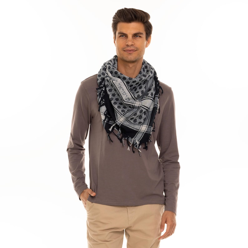 Sudra Jewish Scarf Interlinked Black Star of David, for Men & Women ...