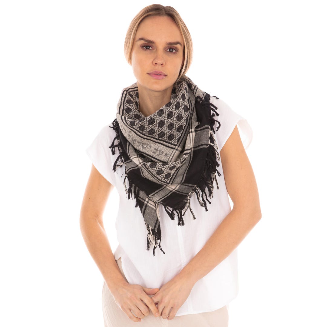 Star of David Scarf: Woven Jewish Sudra With Handcrafted Fringes - Etsy