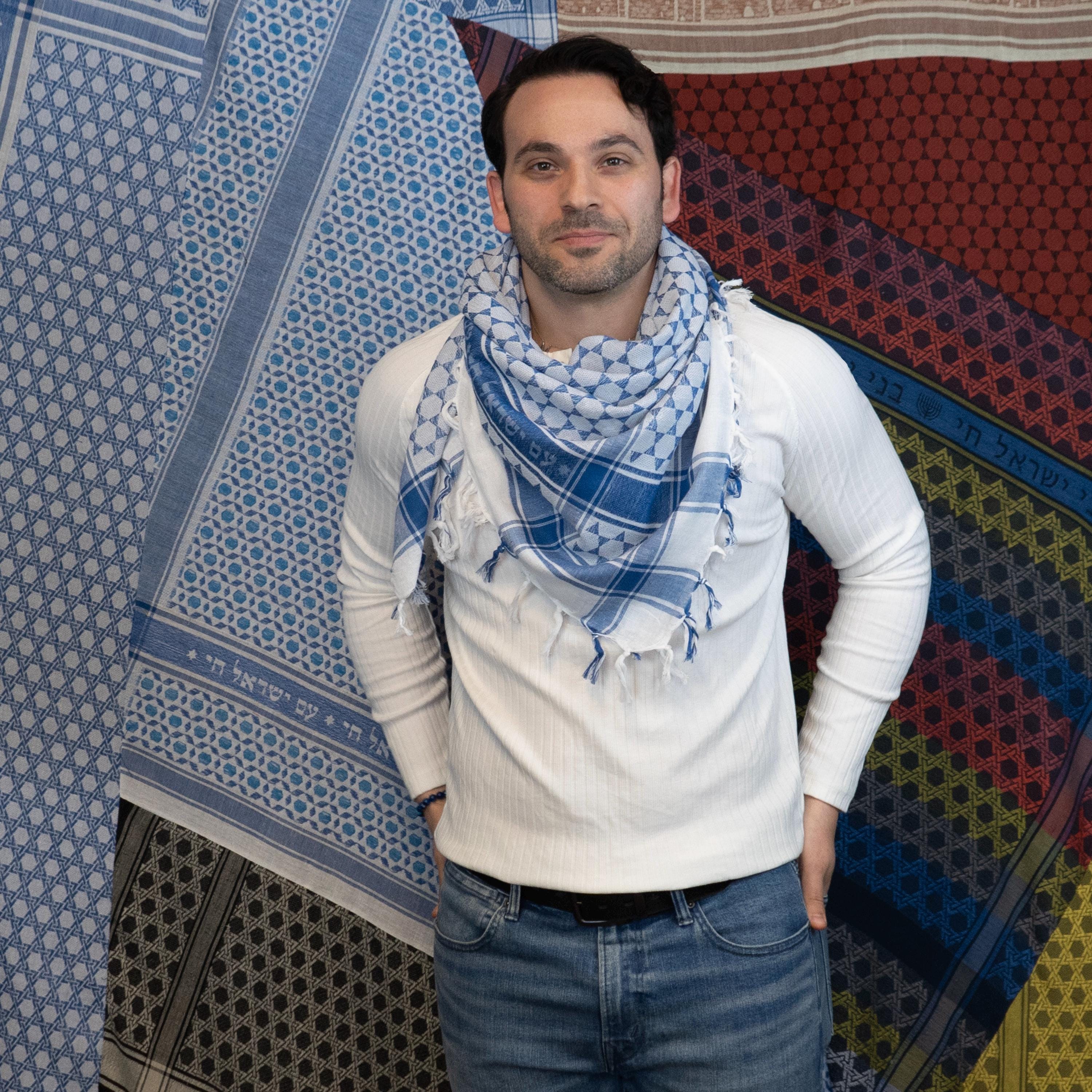 Sudra Jewish Scarf, Star of David Original With Fringe, Premium Fabric ...