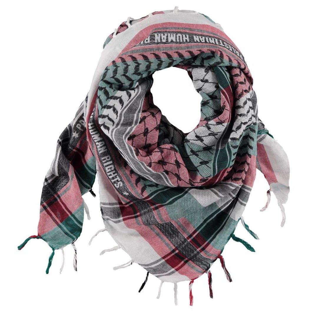 Palestinian Human Rights Keffiyeh/shemagh With Fringe. Featuring Arabic ...
