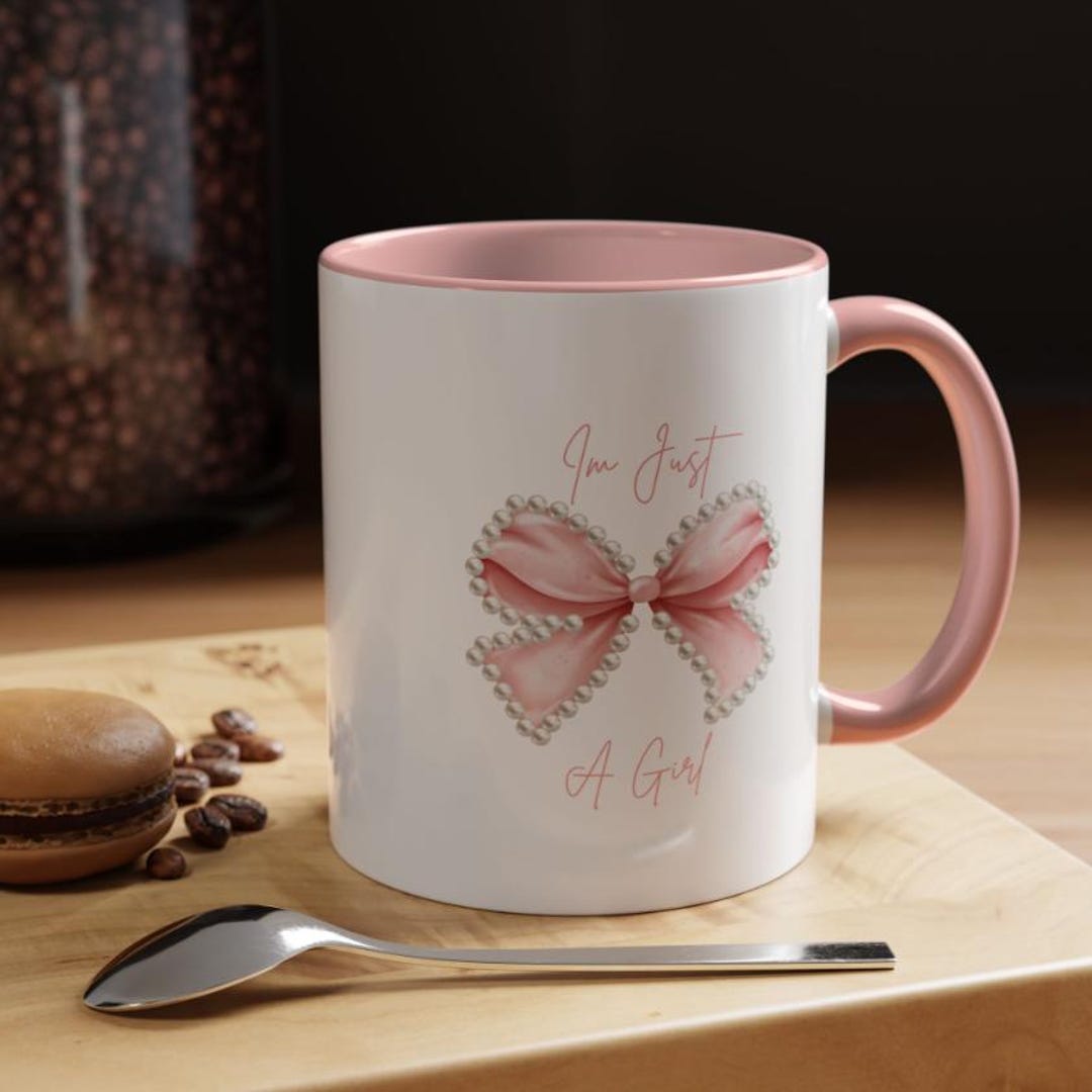 Pink Bow Mug, Aesthetic Mug, Coquette Pink Mug, Cute Mugs, Gift Idea ...