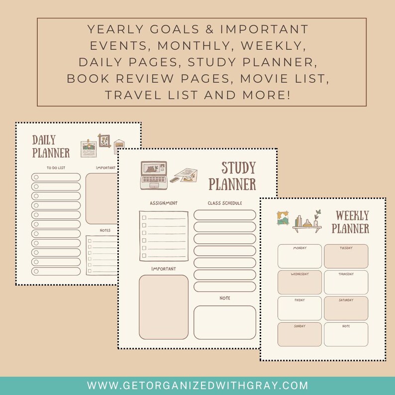 Ultimate Teen Student Planner. Yearly Monthly Weekly Daily Organizer W ...
