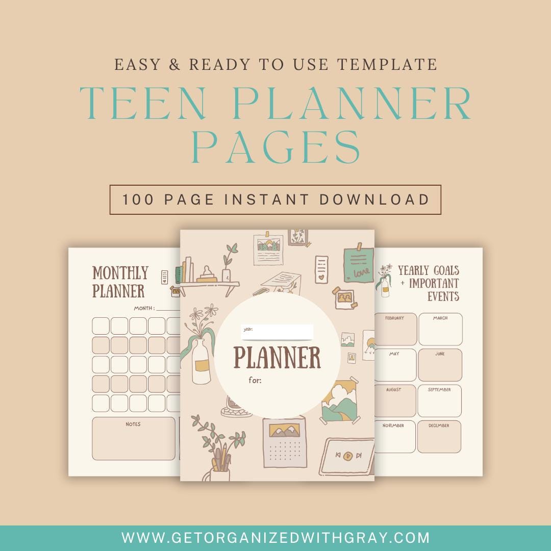 Ultimate Teen Student Planner. Yearly Monthly Weekly Daily Organizer W ...