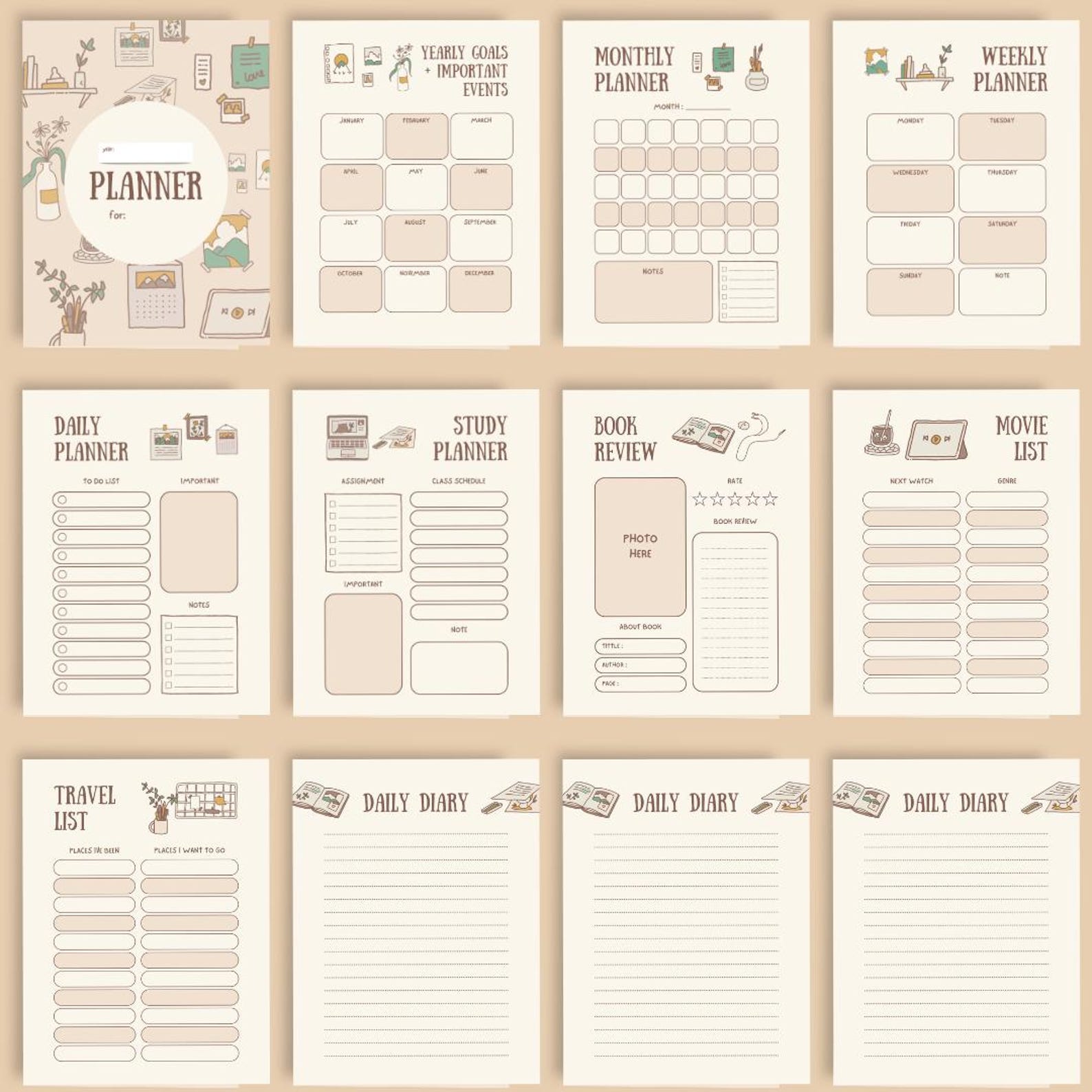 Ultimate Teen Student Planner. Yearly Monthly Weekly Daily Organizer W ...