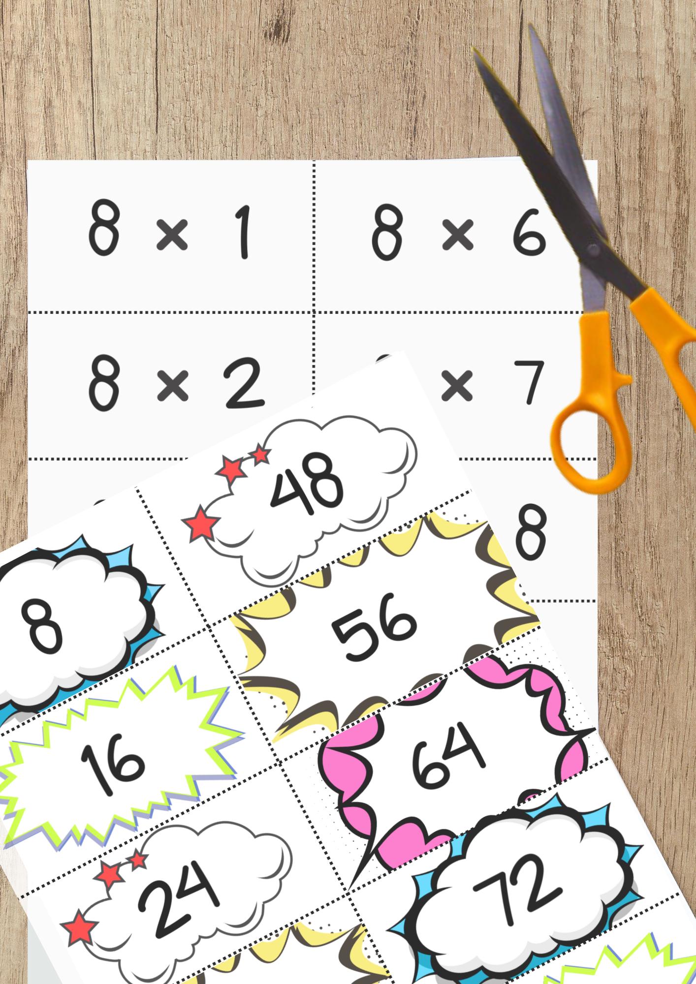 Multiplication Flashcards, Multiplication, Times Tables Flashcards, 0-9 ...