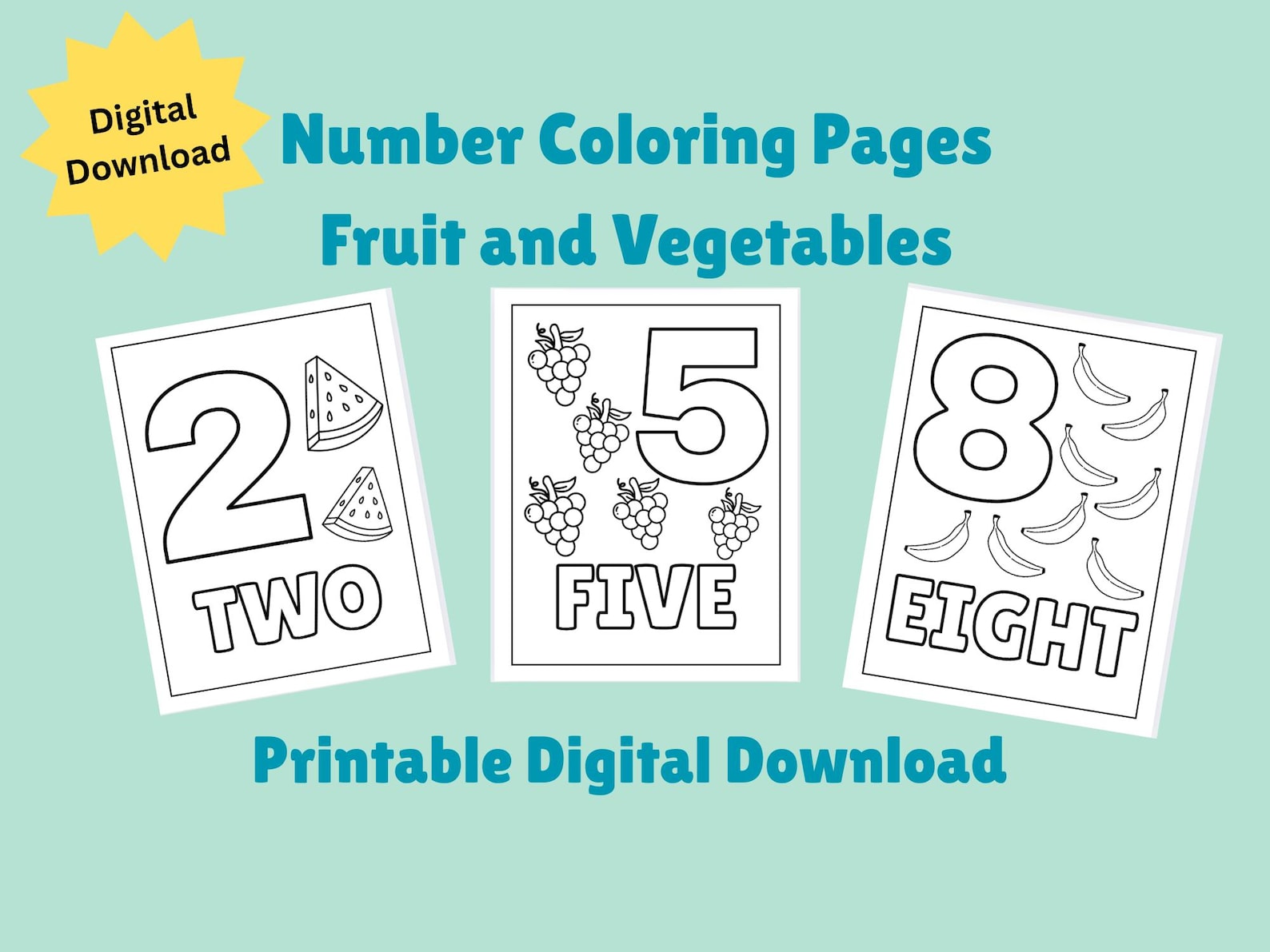 Number Coloring Pages 1-10 for Kids, 1-10 Learning Coloring Pages ...