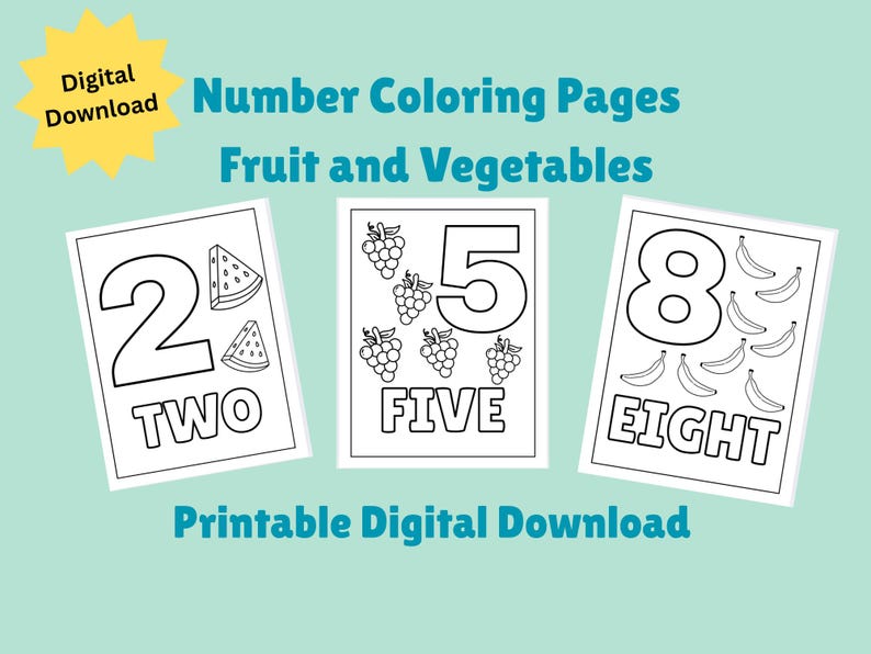 Number Coloring Pages 1-10 for Kids, 1-10 Learning Coloring Pages ...