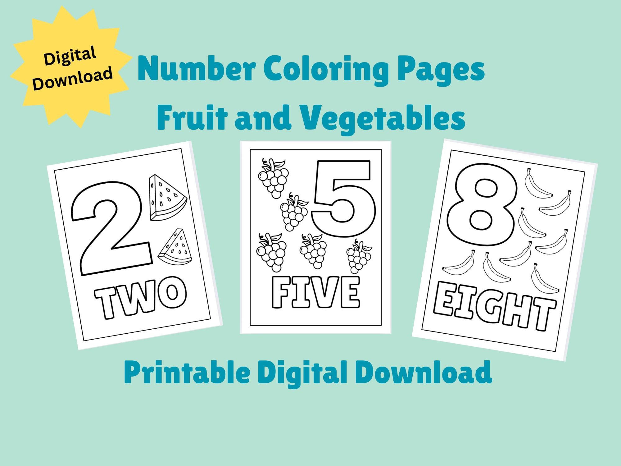 Number Coloring Pages 1-10 for Kids, 1-10 Learning Coloring Pages ...