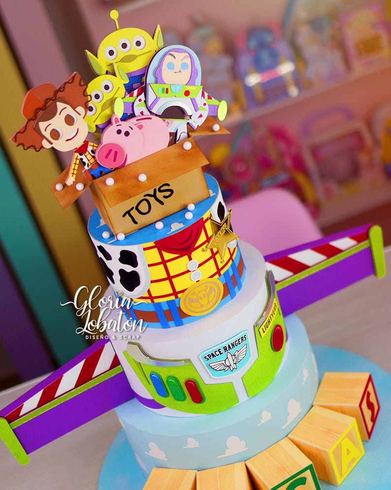 Toy Story Papercraft Cake Cut File - Studio and SVG Format - Cutting ...