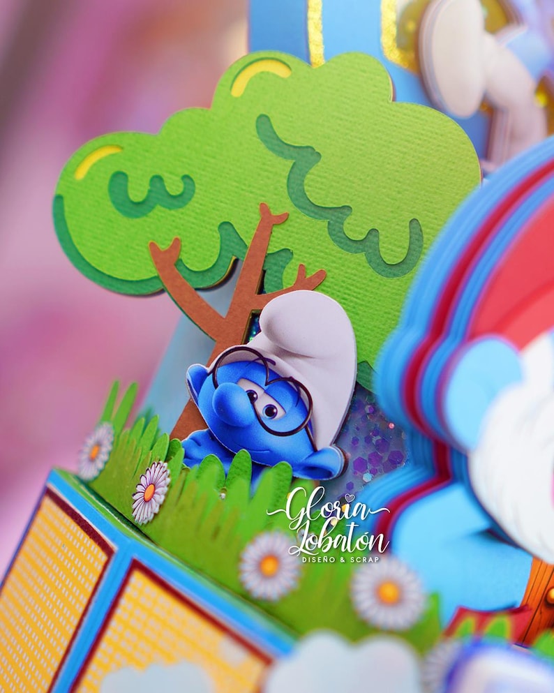 Cut File SMURFS SMURFS - Cake Topper Display - Studio and SVG Format ...