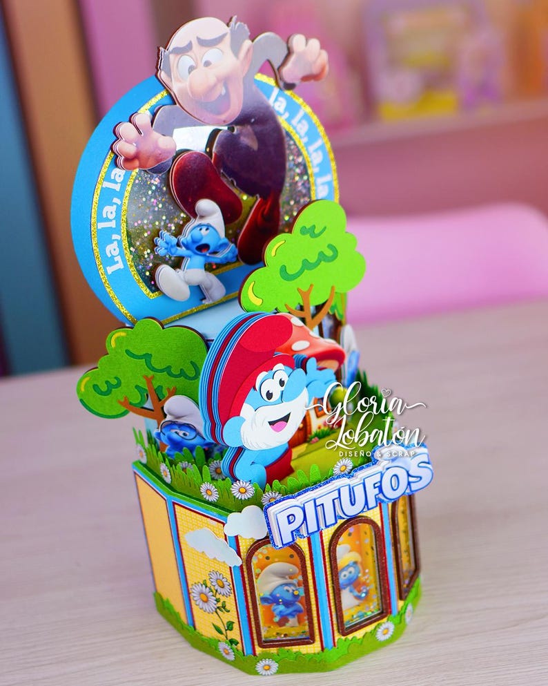 Cut File SMURFS SMURFS - Cake Topper Display - Studio and SVG Format ...