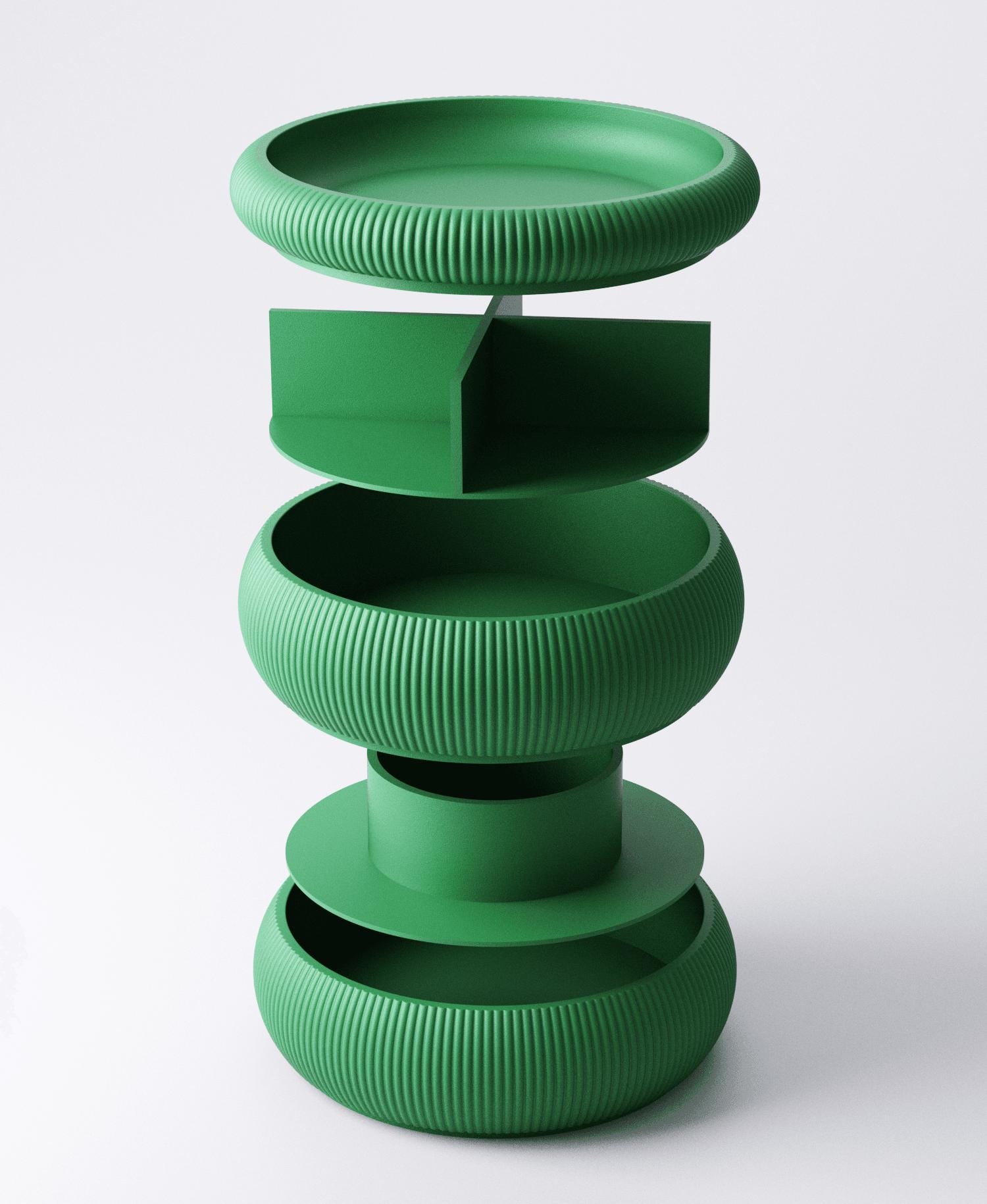 Eco-friendly Modular Desk Organizer: Stackable 3D Printed Round Storage ...