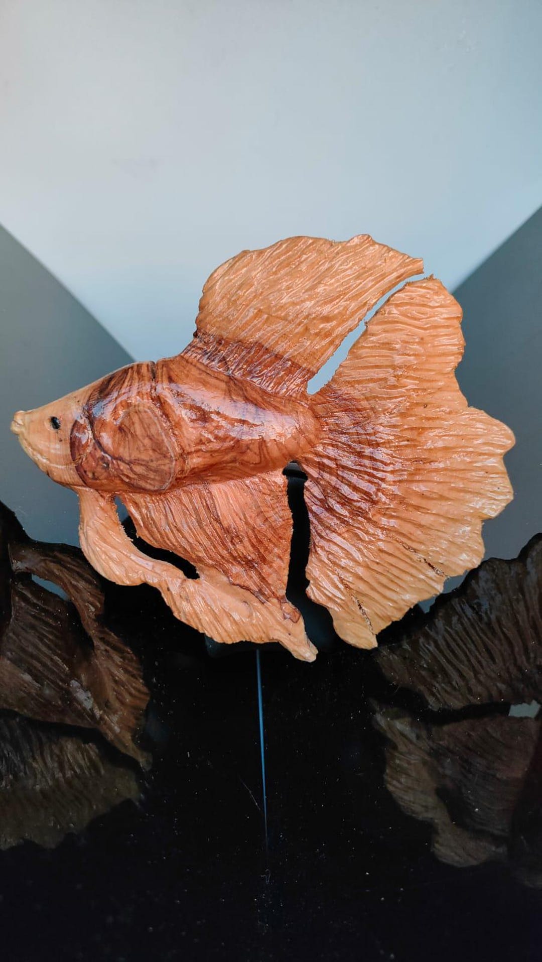 Unique Natural Olive Wood Betta Fish - Etsy Australia