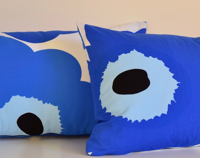 Blue Unikko | Marimekko Poppy Pattern | Bold Floral Design | Handmade ...