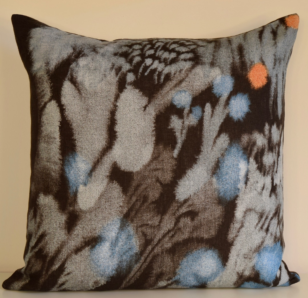 Linen Marimekko Pattern | Watercolor Flowers | Handmade | Front Side ...