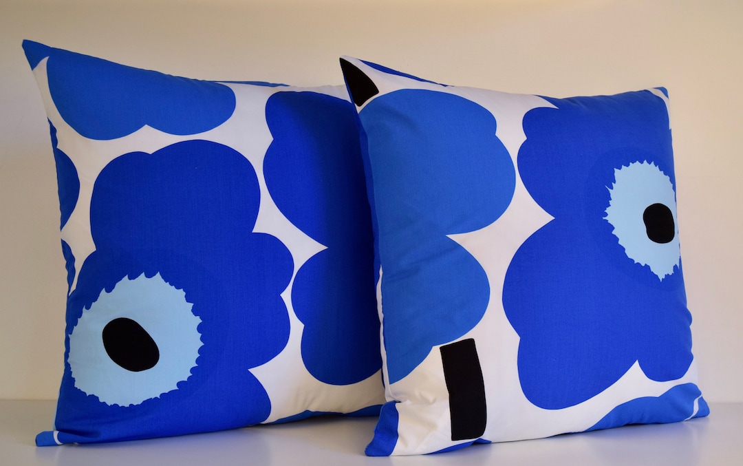Blue Unikko | Marimekko Poppy Pattern | Bold Floral Design | Handmade ...