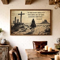 Western Christian Wall Art Vintage Scripture Artwork B&W Minimalistic ...