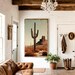 Cactus Art, Rustic Vintage Desert Landscape Large Wall Art, Rustic ...